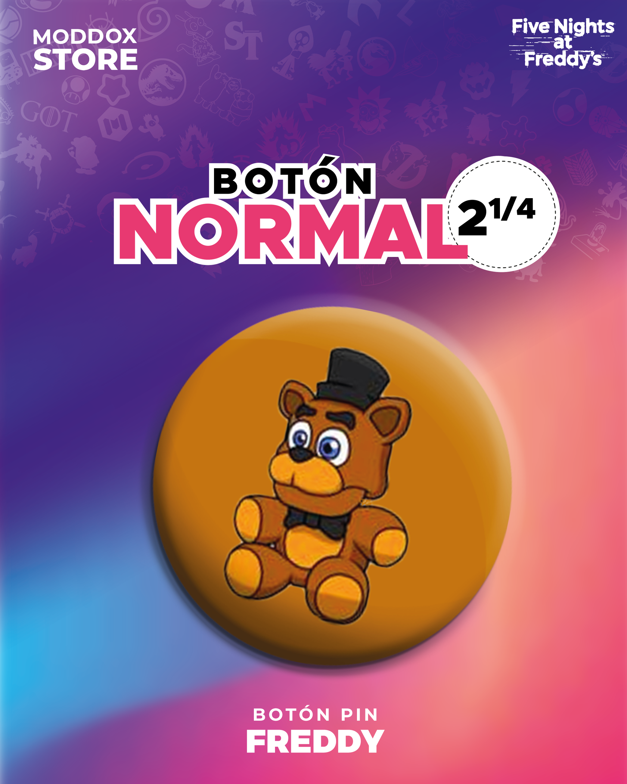 Botón invididual | Five Nights At Freddy´s | Chibi y Pixel – Moddox